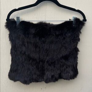 Source Unknown | Tops | Black Fluffy Strapless Tube Top Y2k Party ...